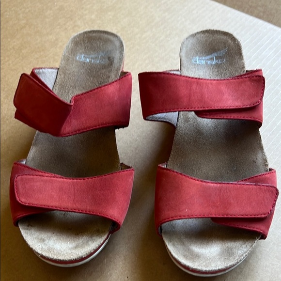 Dansko | Shoes | Dansko Red Comfort Sandals With Twostrap Design | Poshmark